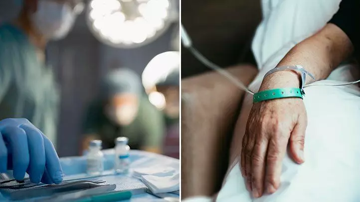 läkare inom kirurgi och patient som genomgår kemoterapi, två sätt att behandla pankreascancer