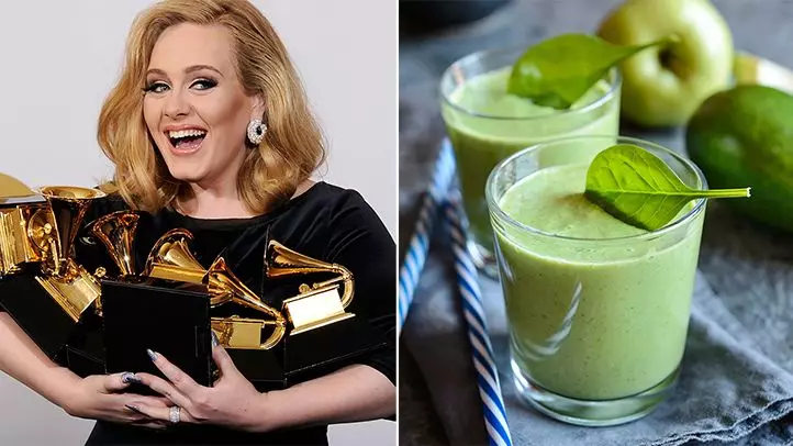 adele med Grammys grön smoothie