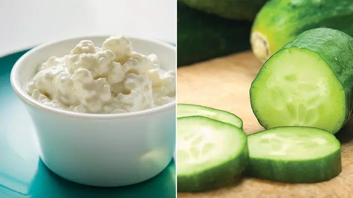 Ricotta con cetrioli, snack da 100 calorie