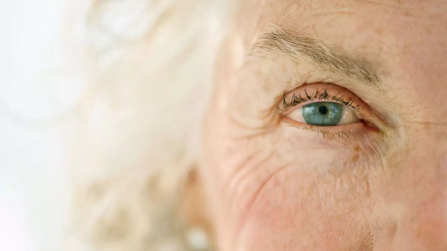 primer plano de ojo de mujer mayor