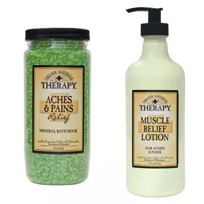 Mineral Bath Soaks och Muscle Relief Lotion